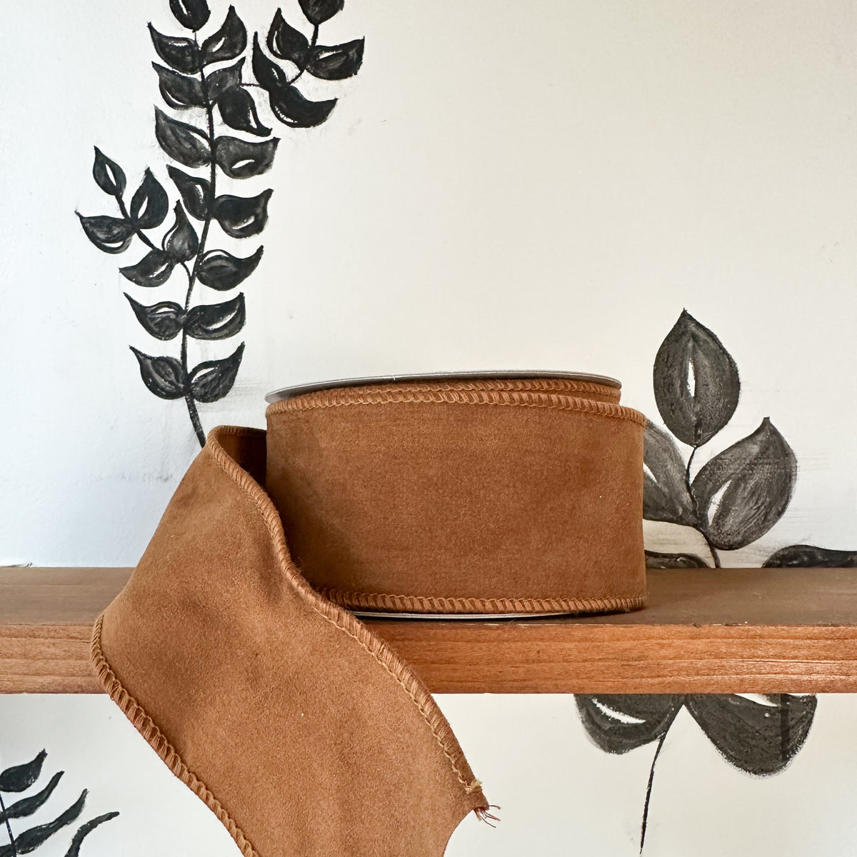 Cognac Suede Ribbon – Purple Rose & Co