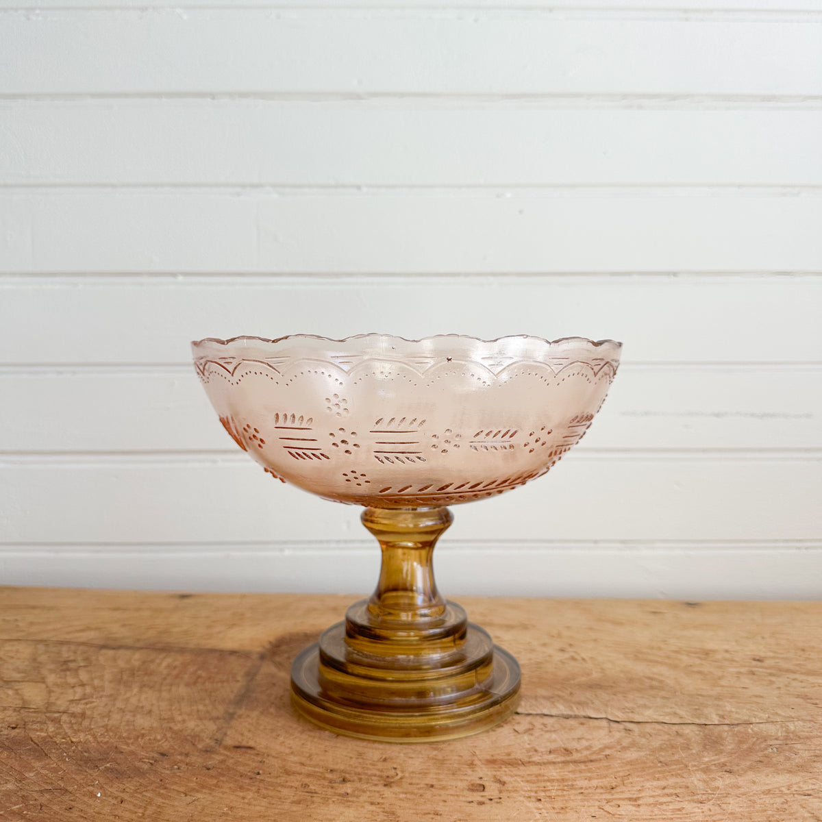 Tall Pressed Glass Compote – Purple Rose & Co