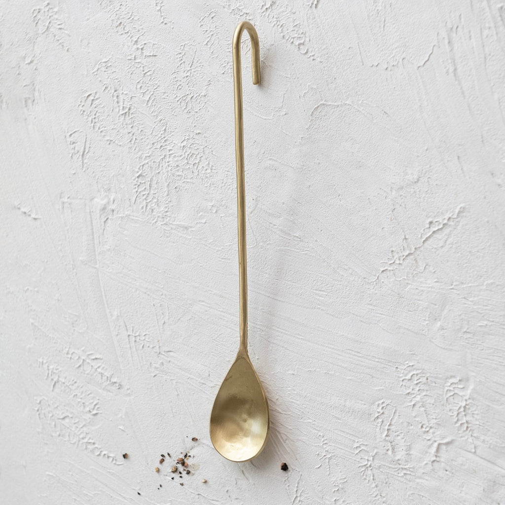 Forged Brass Long Stirring Spoon | Vintage Inspired Home Décor | Purple ...